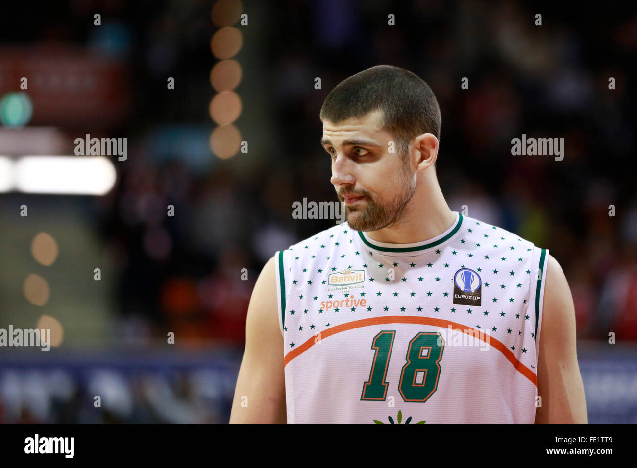 03.02.2016 - Munich; Adrien Moerman (No.18, Banvit Bandirma Turkey) in ...