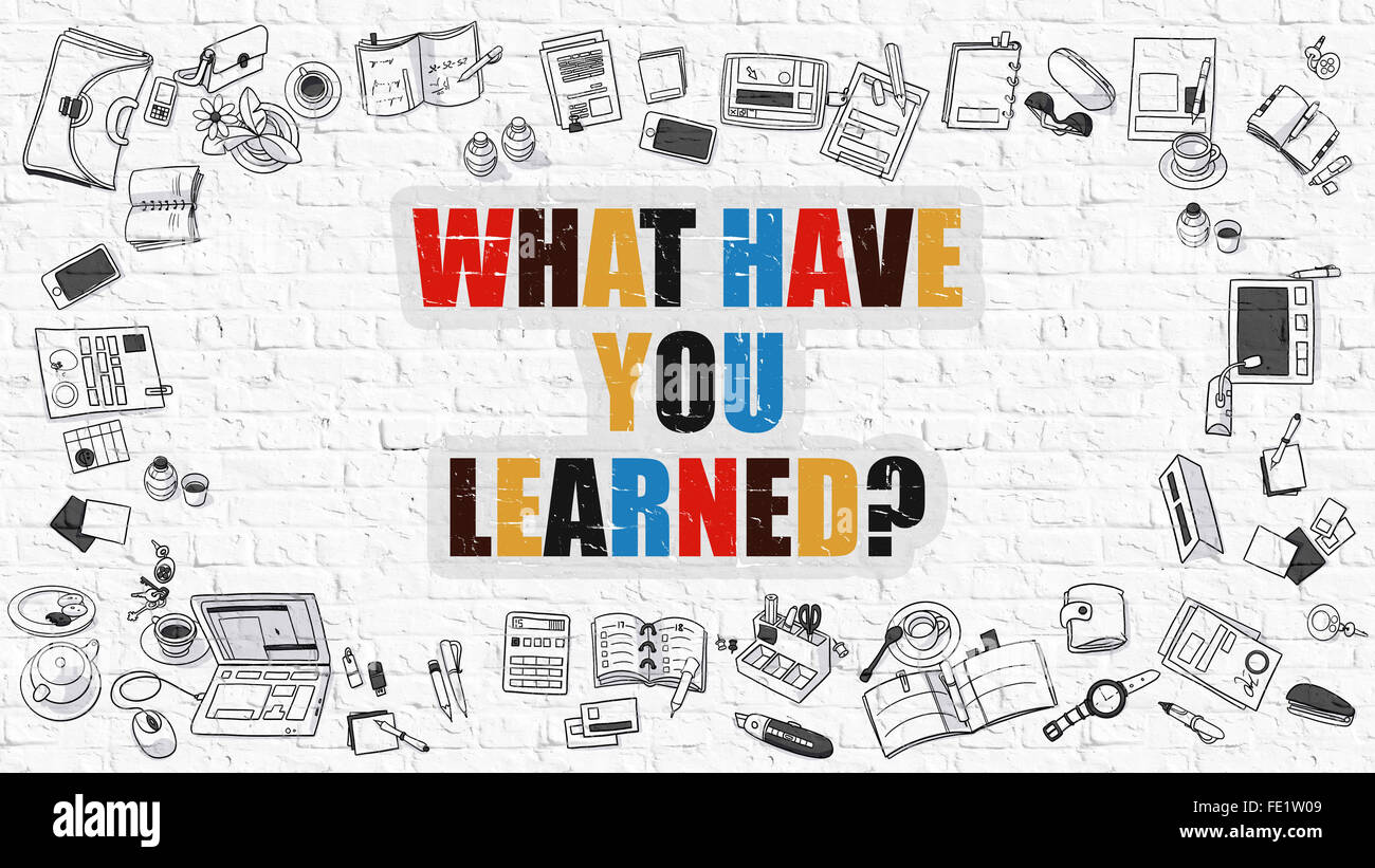 What Have You Learned Concept with Doodle Design Icons Stock Photo - Alamy