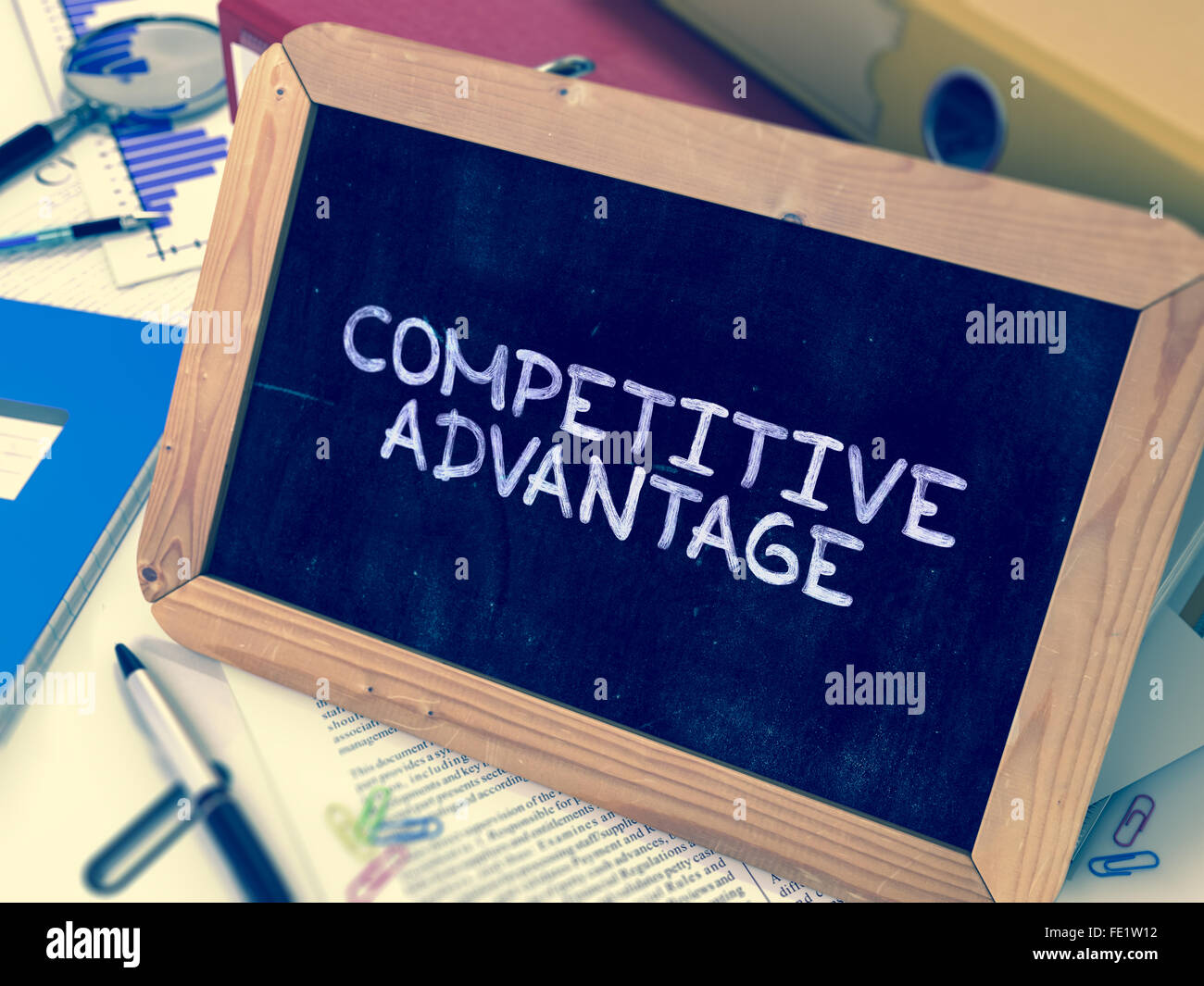 Hand Drawn Competitive Advantage Concept on Small Chalkboard Stock ...