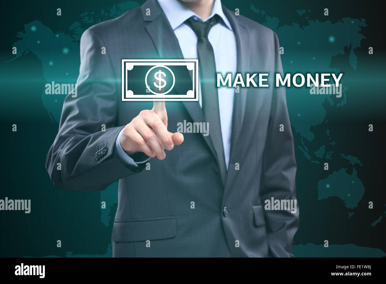 Earn money button icon concept hi-res stock photography and images - Alamy