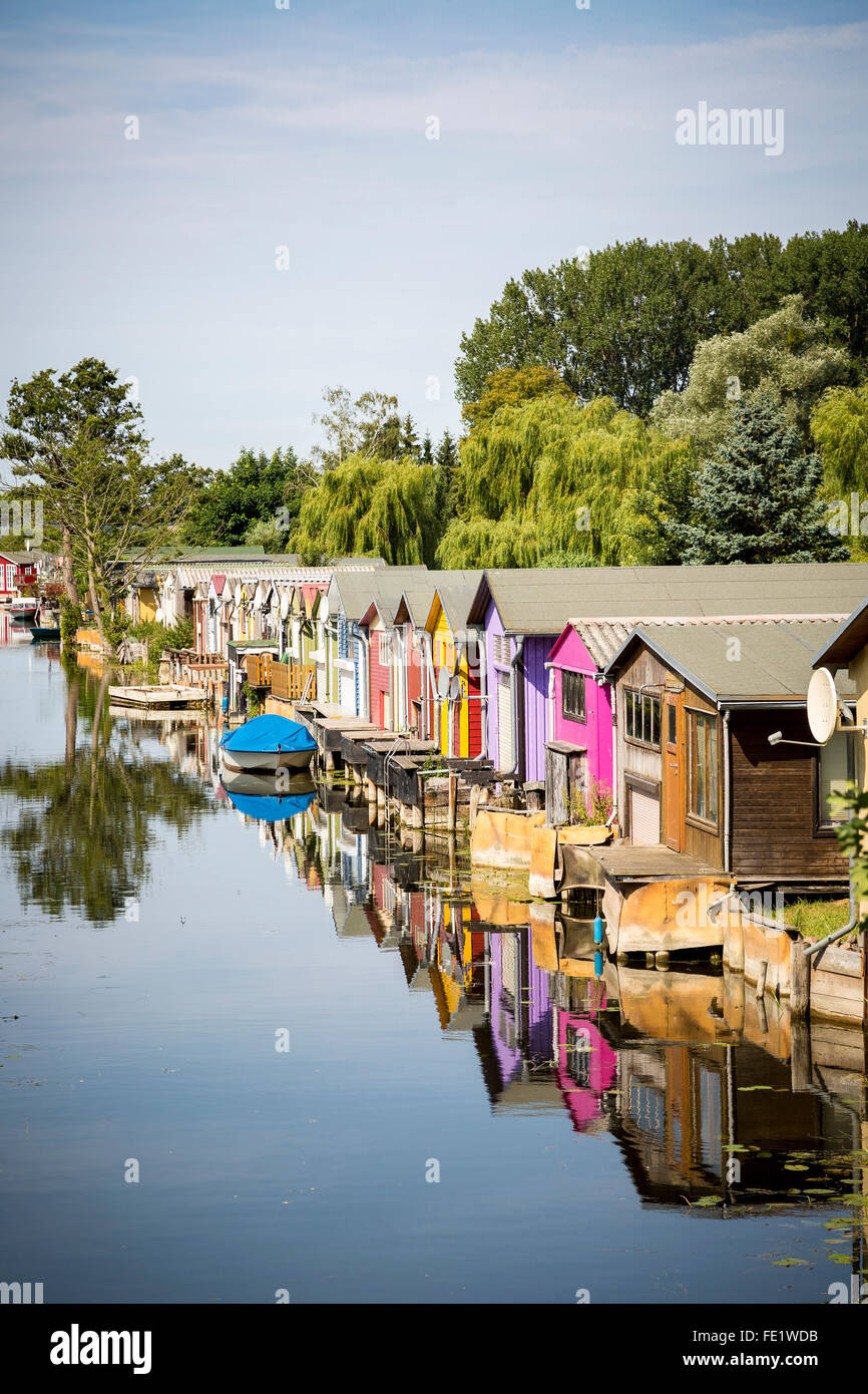 old colored boat houses in summer Stock Photo - Alamy
