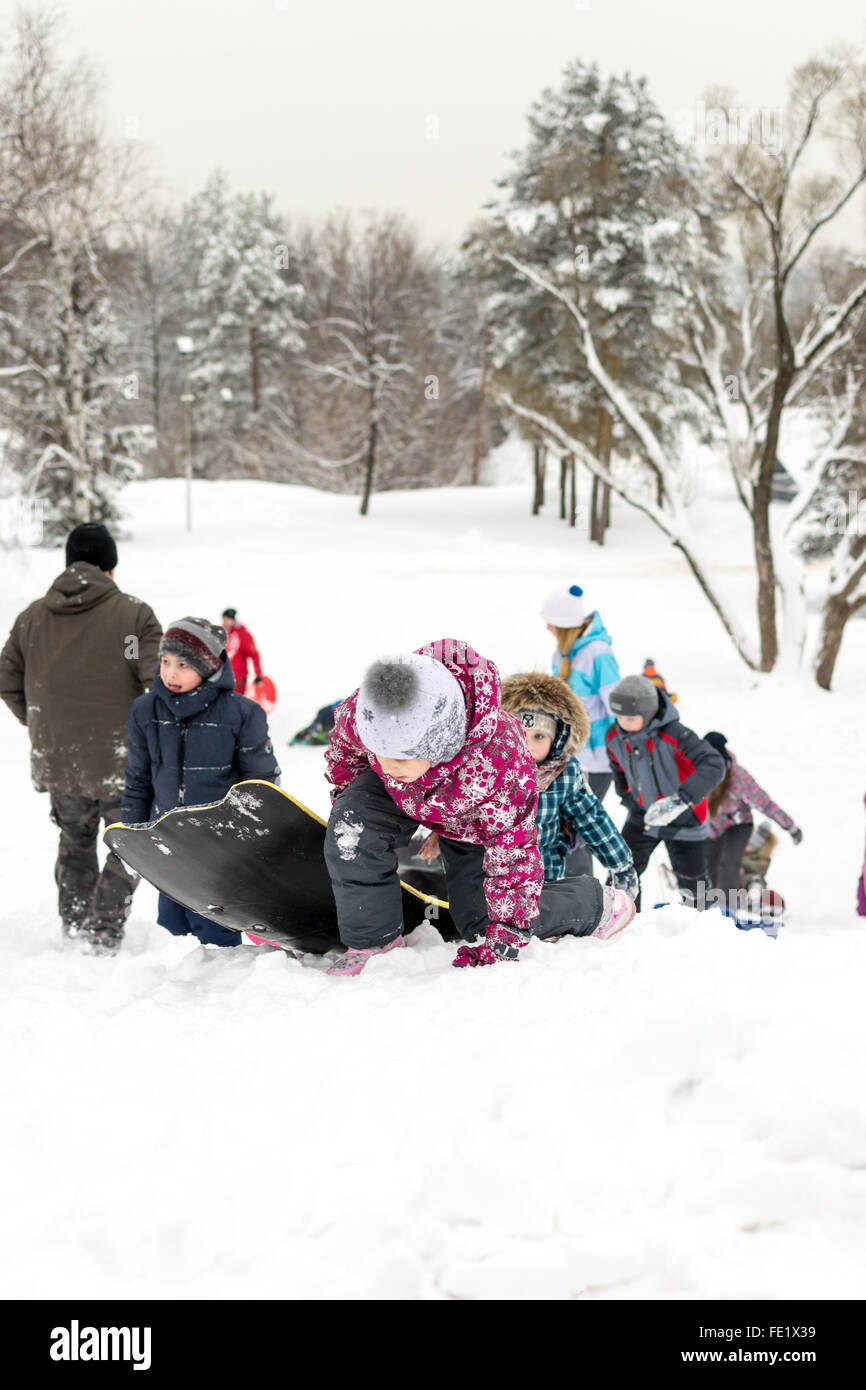 Russian sledge children hi-res stock photography and images - Alamy