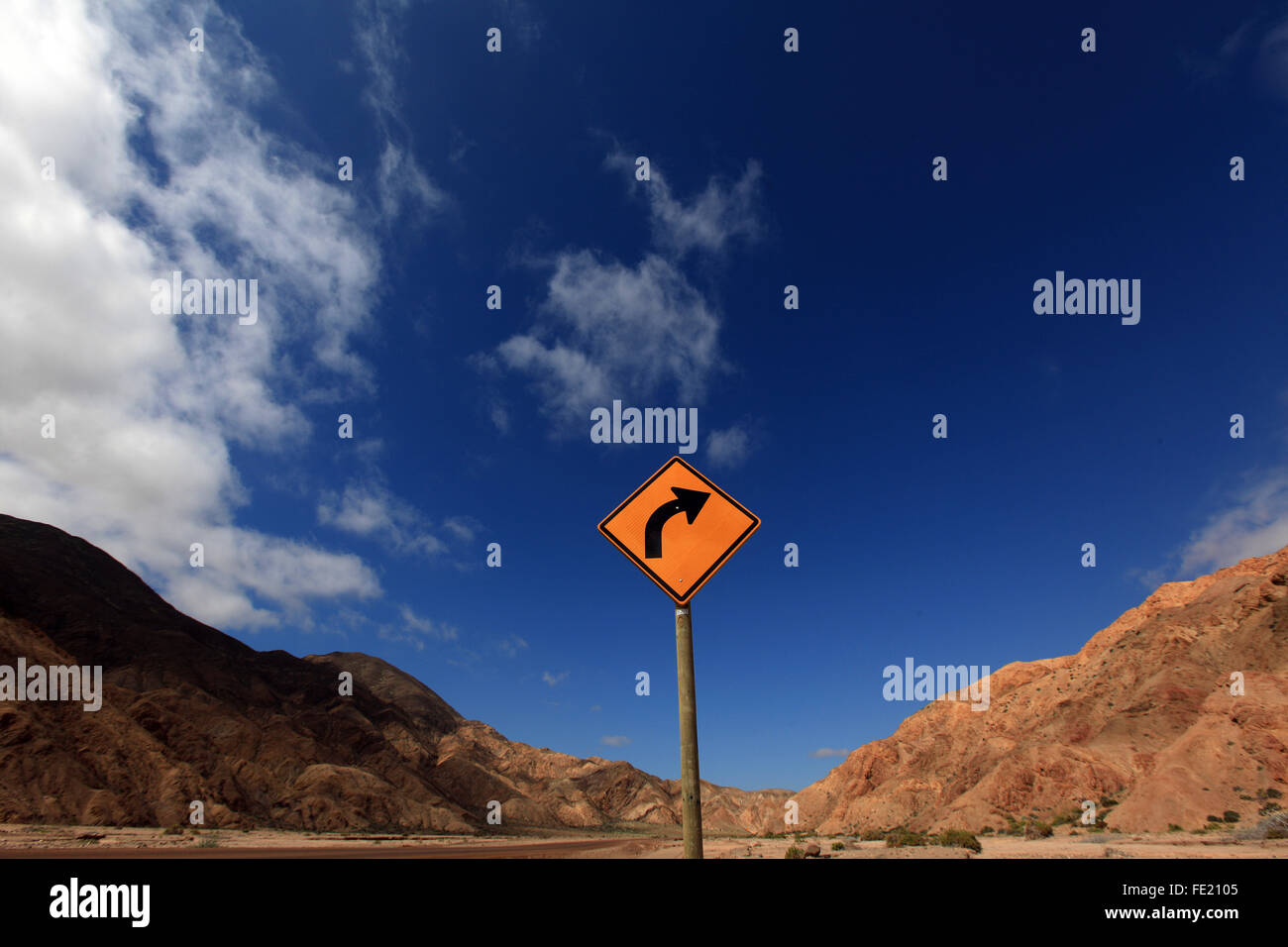 A road sign in the Atacama desert, Chile Stock Photo - Alamy