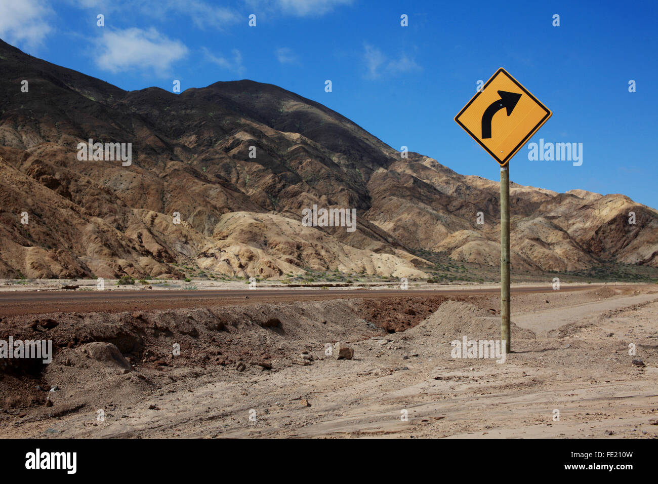A road sign in the Atacama desert, Chile Stock Photo - Alamy