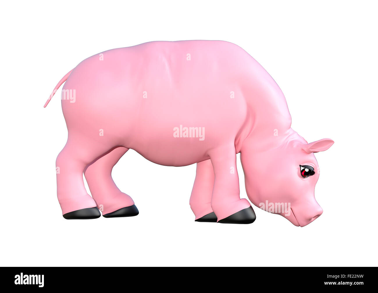 3D digital render of a pink toy pig isolated on white background Stock ...