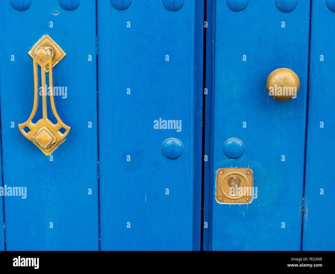 Close up of pale blue rustic door hi-res stock photography and images ...