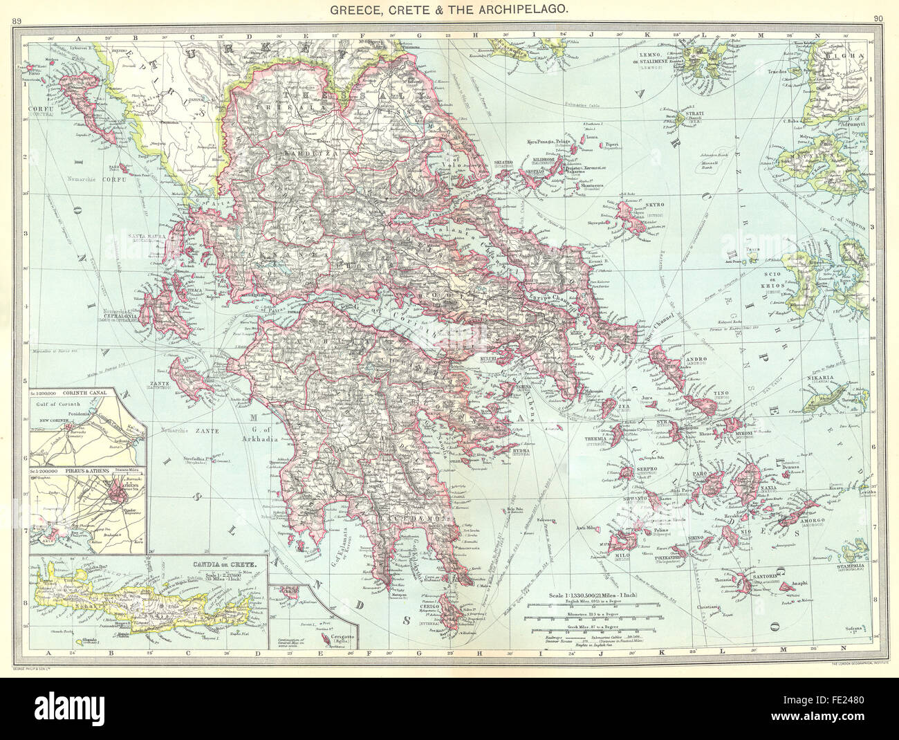 Greece maps hi-res stock photography and images - Alamy