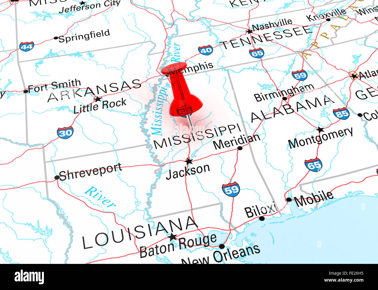Mississippi State Map High Resolution Stock Photography and Images - Alamy