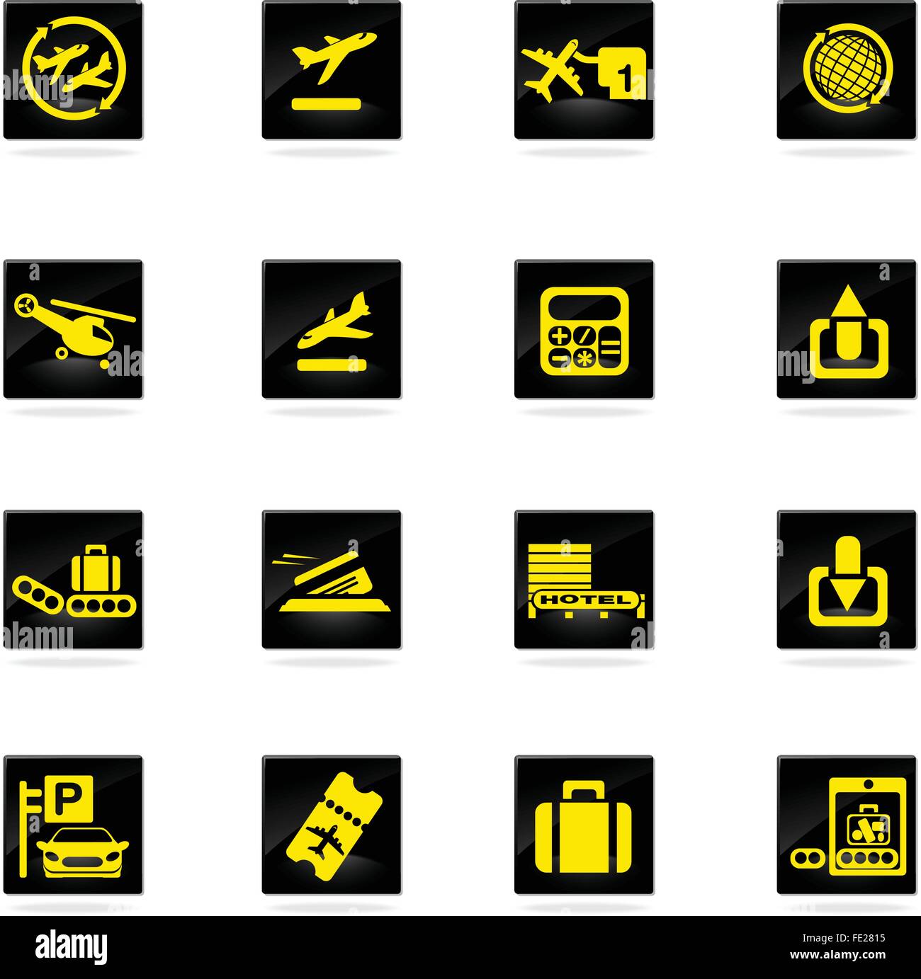 Airport icons set Stock Vector Image & Art - Alamy