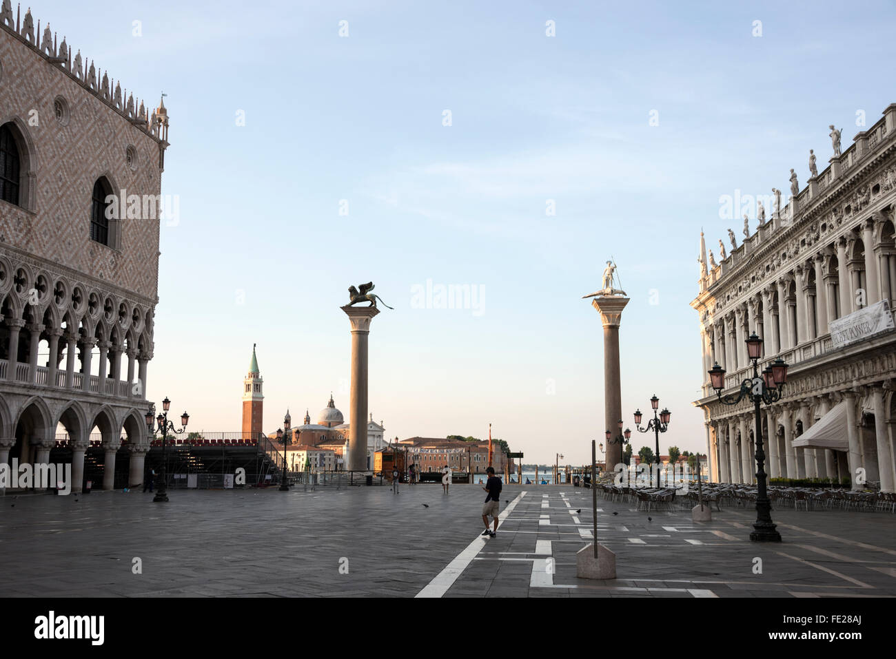 Facing the Lagoon on Piazza San Marco (St. Mark's Square) in Venice ...