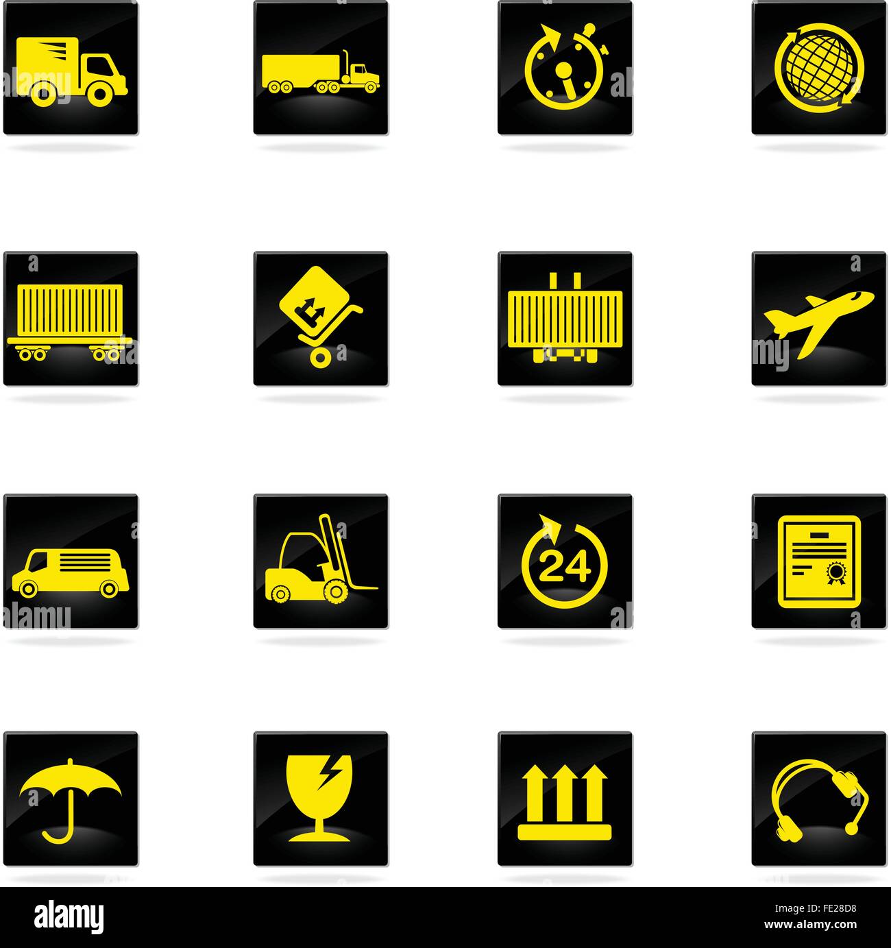 Cargo shipping icons set Stock Vector Image & Art - Alamy