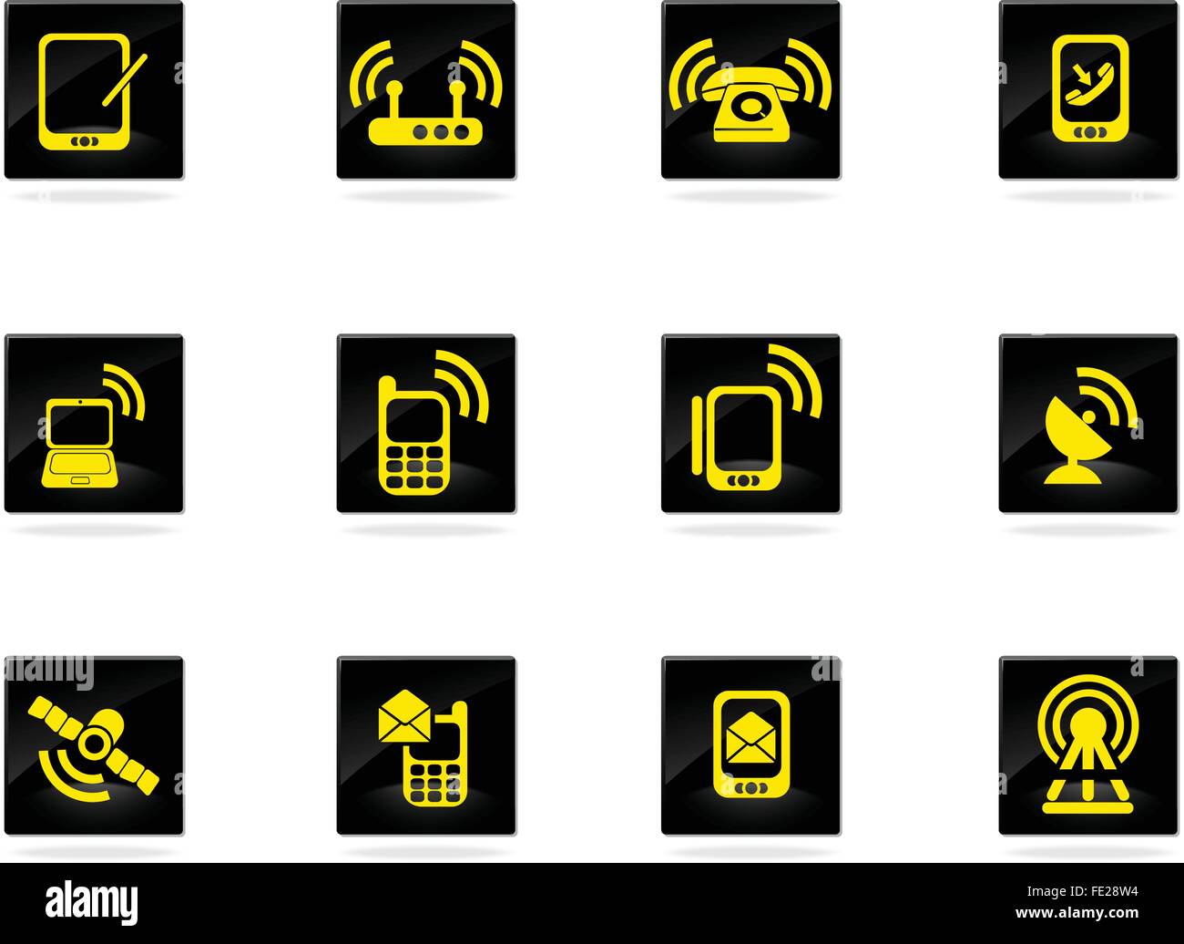 Mobile Icons set Stock Vector Image & Art - Alamy