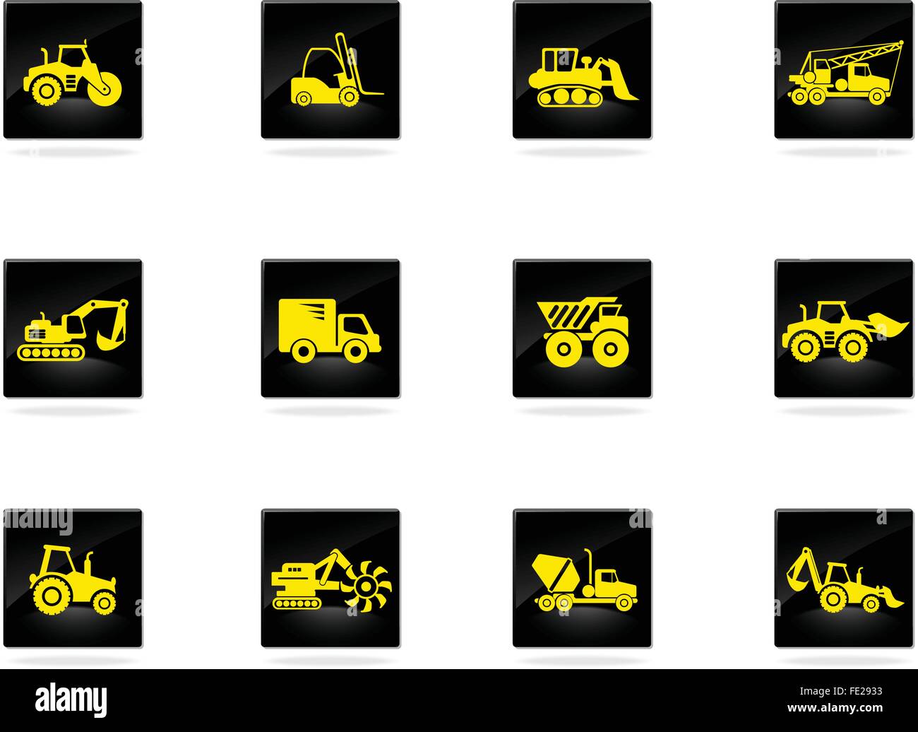 Transportation and Construction Machines icons Stock Vector Image & Art ...