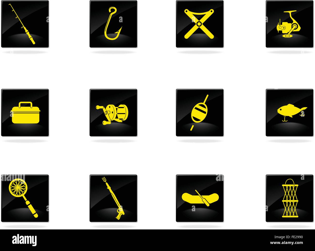 Fishing icon set Stock Vector Image & Art - Alamy