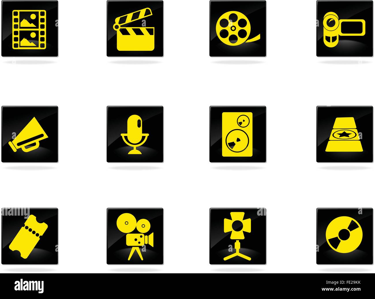 Film Industry Icons Stock Vector Image & Art - Alamy