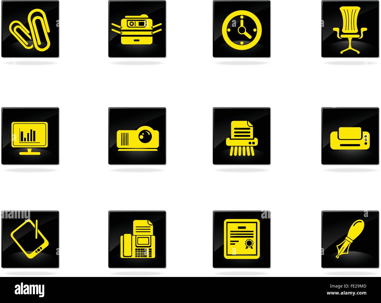 Office simply icons Stock Vector Image & Art - Alamy