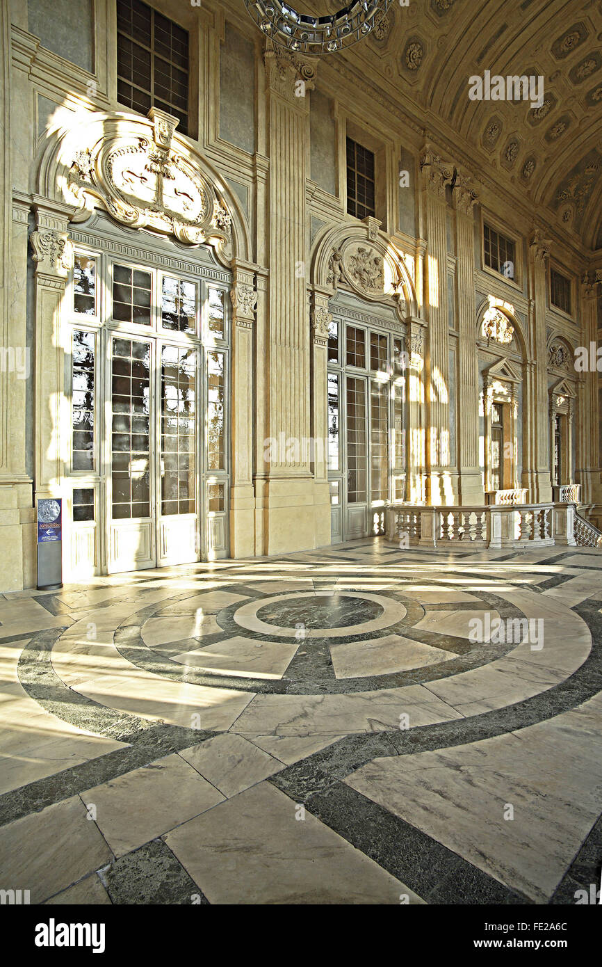 Palazzo Madama, interior, the first floor atrium, Turin, Piedmont ...