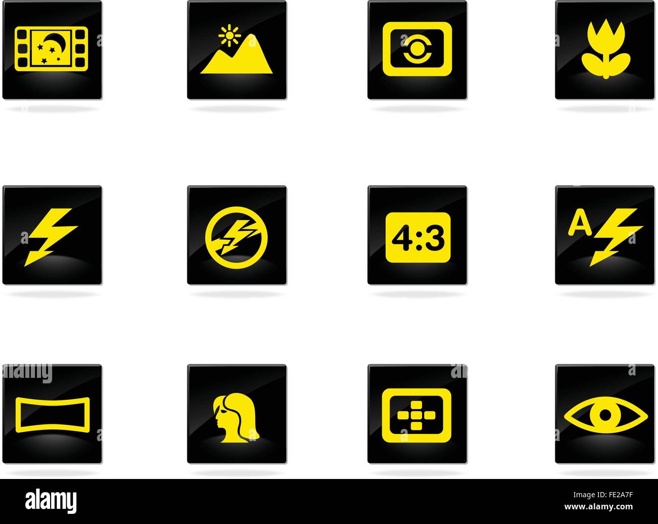 Photo modes icons set Stock Vector Image & Art - Alamy