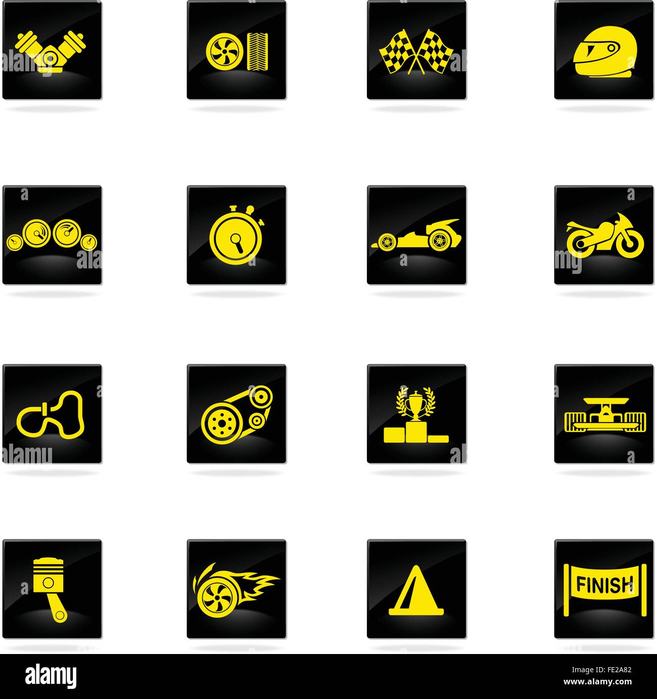 Racing icons set Stock Vector Image & Art - Alamy