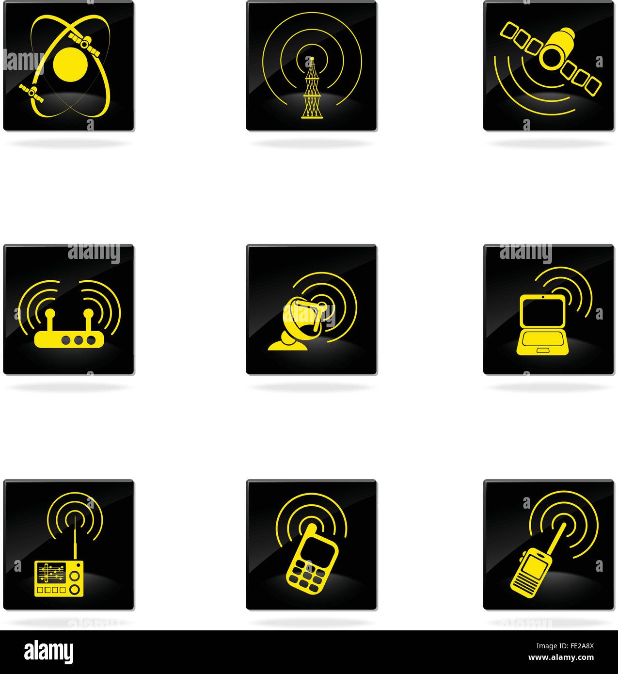 Radio signal simple vector icons Stock Vector Image & Art - Alamy