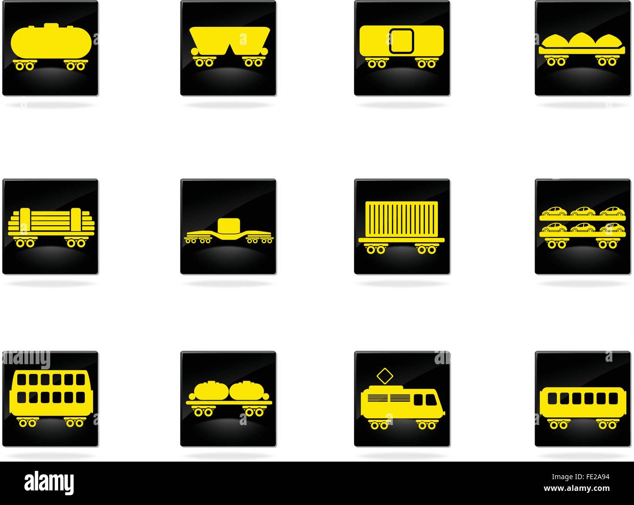 rail-freight traffic icons Stock Vector Image & Art - Alamy