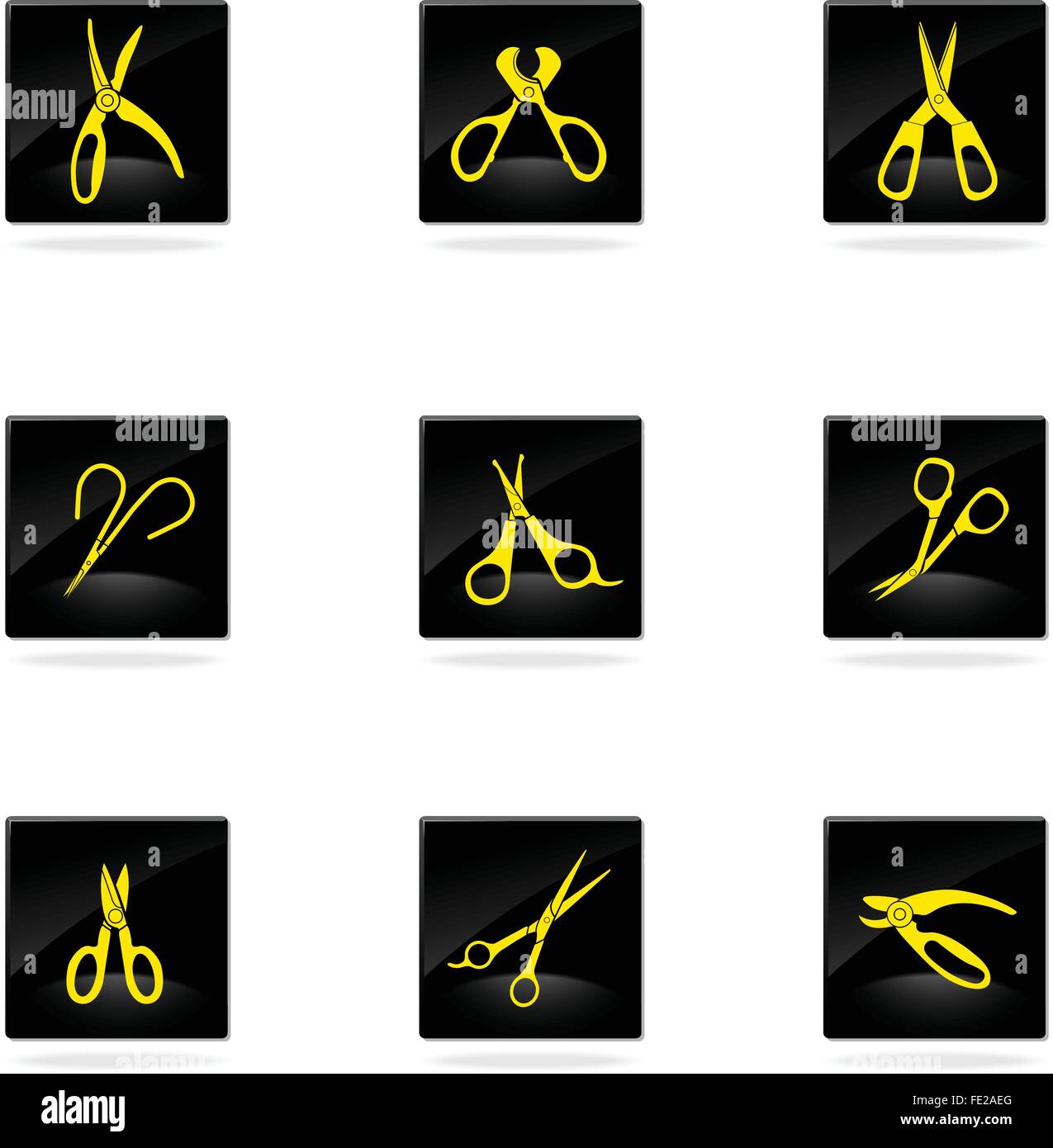Scissors icons set Stock Vector Image & Art - Alamy