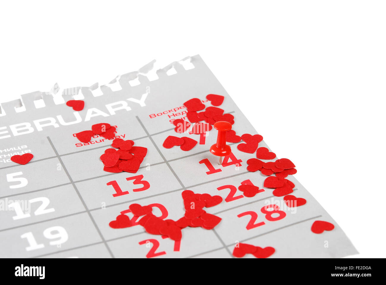 Calendar with a marked Valentine's day Stock Photo - Alamy