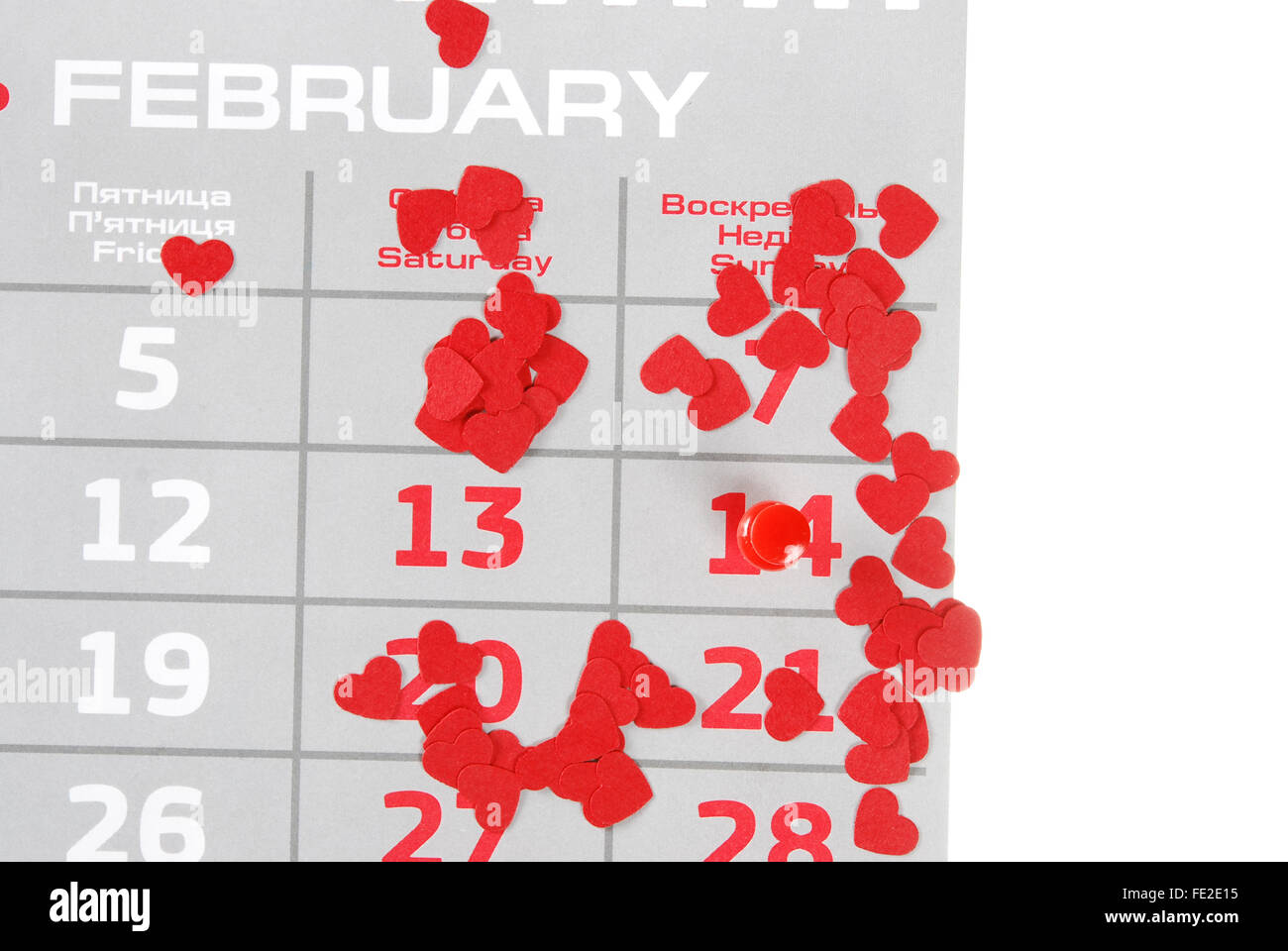 Calendar with a marked Valentine's day Stock Photo - Alamy
