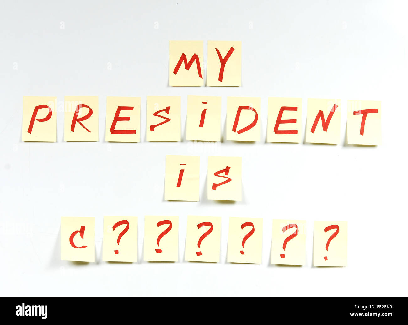 The inscription on a sticker pasted on the whiteboard Stock Photo - Alamy