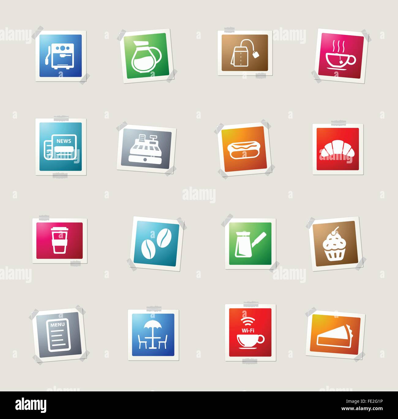 Cafe simply icons Stock Vector Image & Art - Alamy