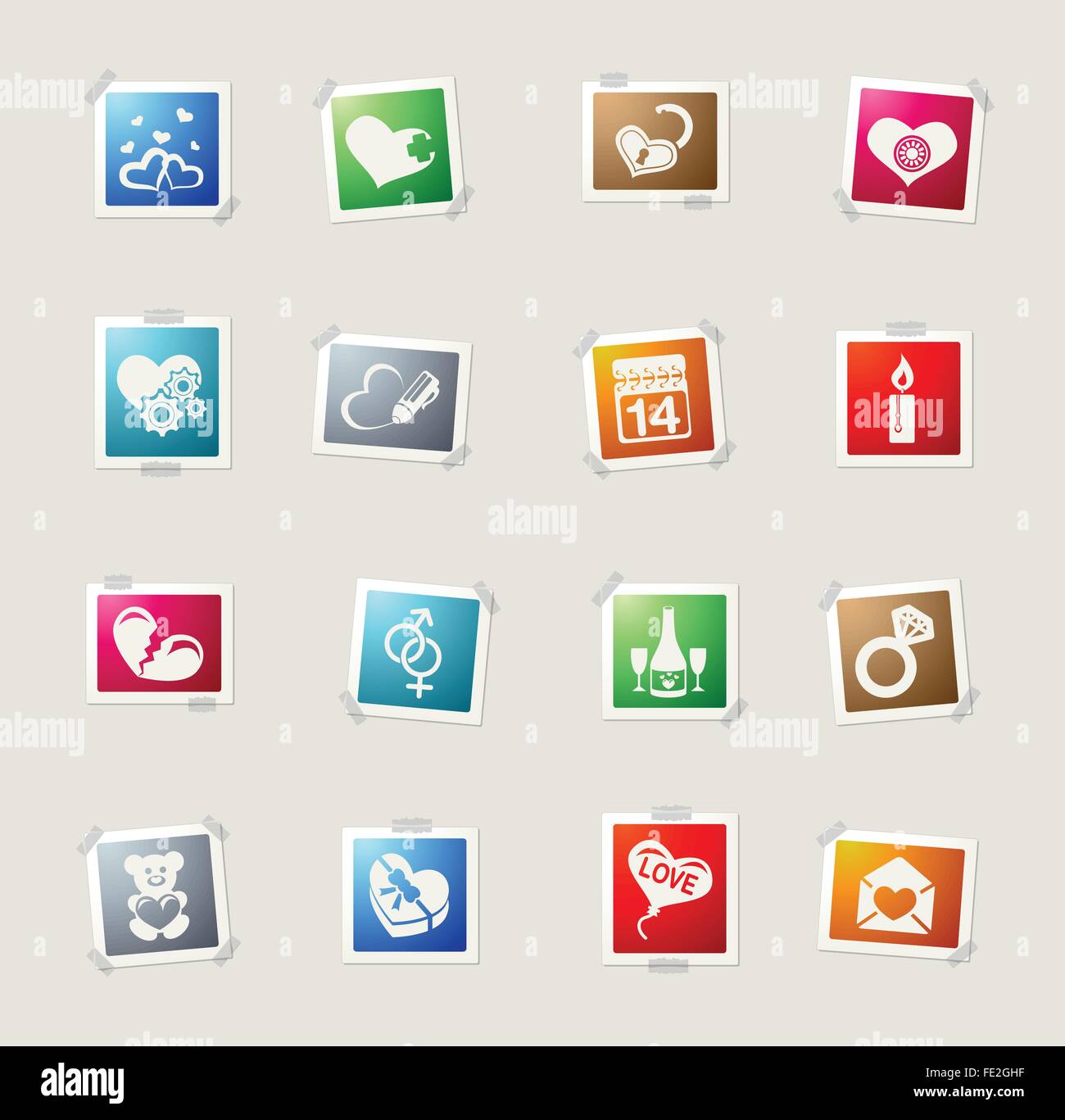 love messages icon set Stock Vector Image & Art - Alamy