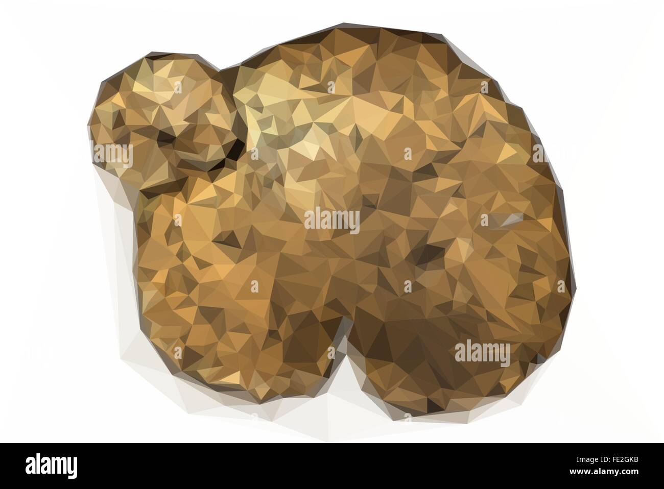 Abstract geometric shape from triangular faces on white background ...