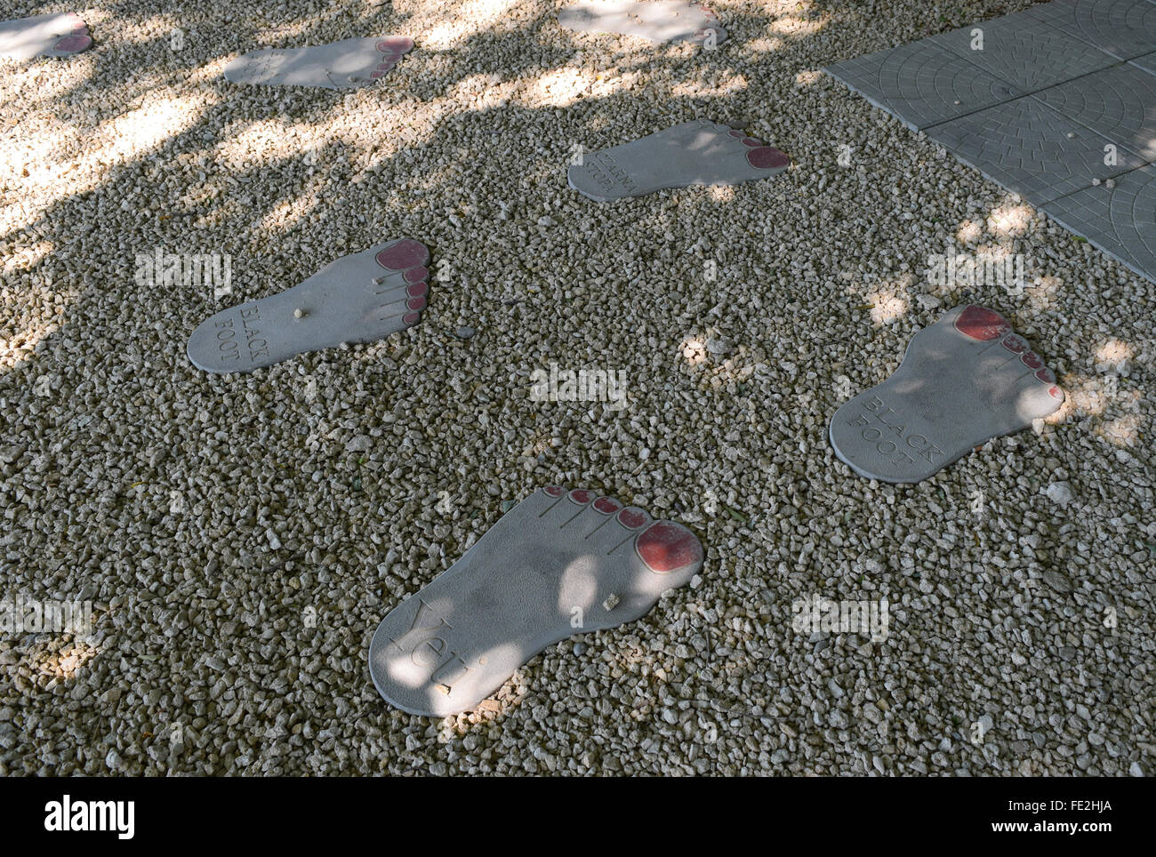 Tile in form foot footpath hi-res stock photography and images - Alamy