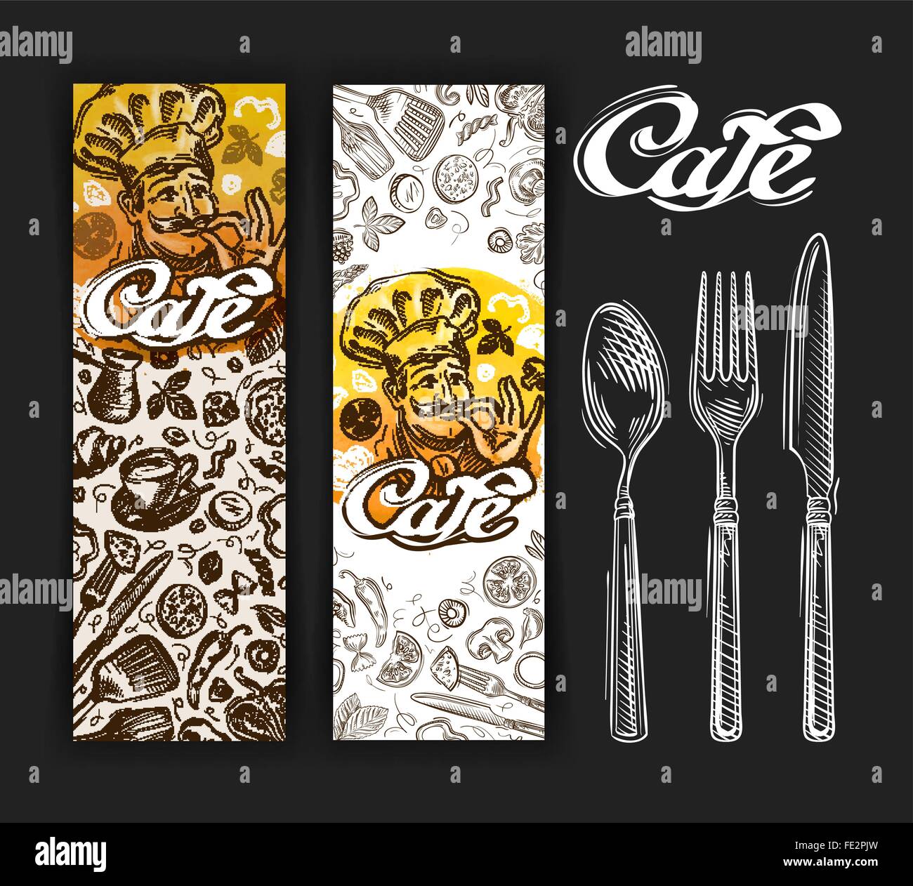 vector hand drawn cafe sketch and restaurant doodle Stock Vector Image ...