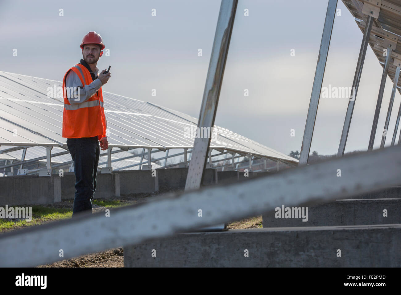 Engineer installing solar panel on hi-res stock photography and images ...