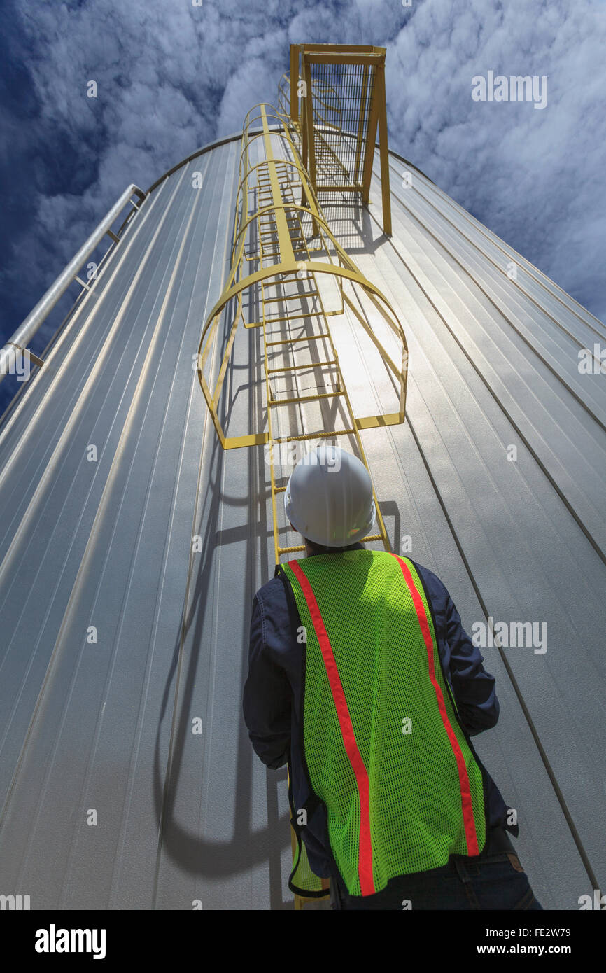 Ladder for climbing up storage tank hi-res stock photography and images ...