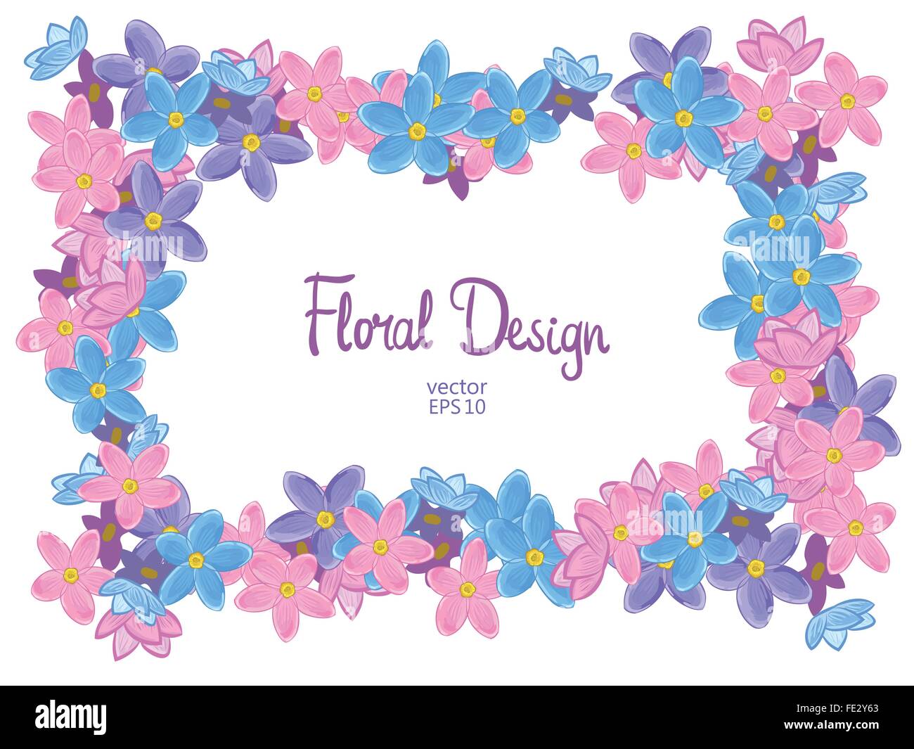Vector frame with forget-me-not flowers Stock Vector Image & Art - Alamy
