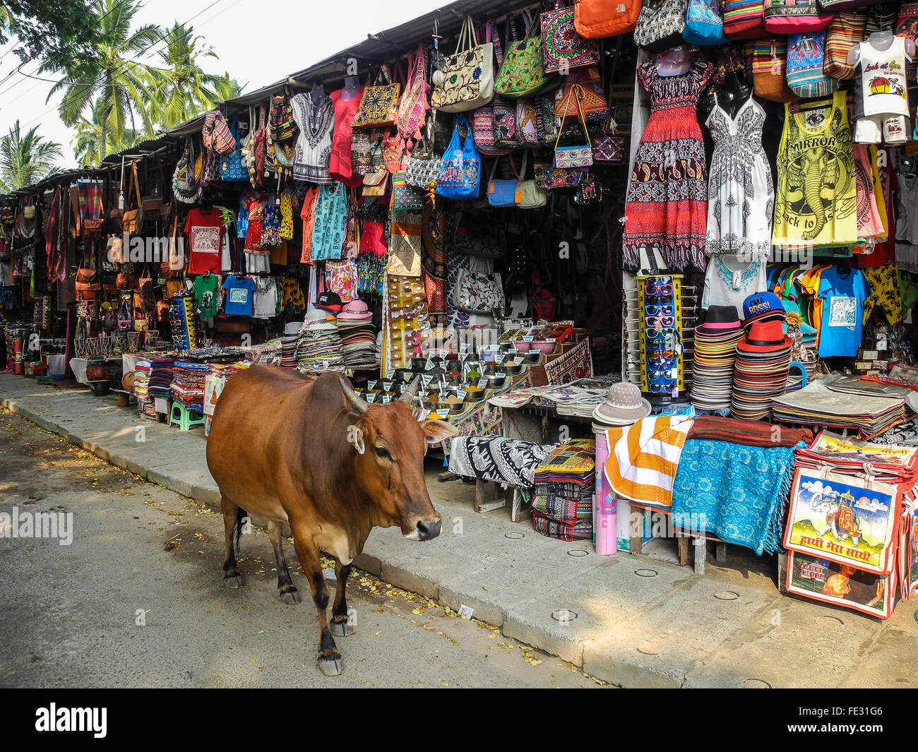 India Goa Palolem beach shops Stock Photo - Alamy