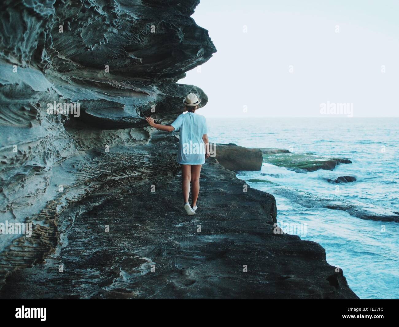 Young Woman Looking At Sea Stock Photo - Alamy