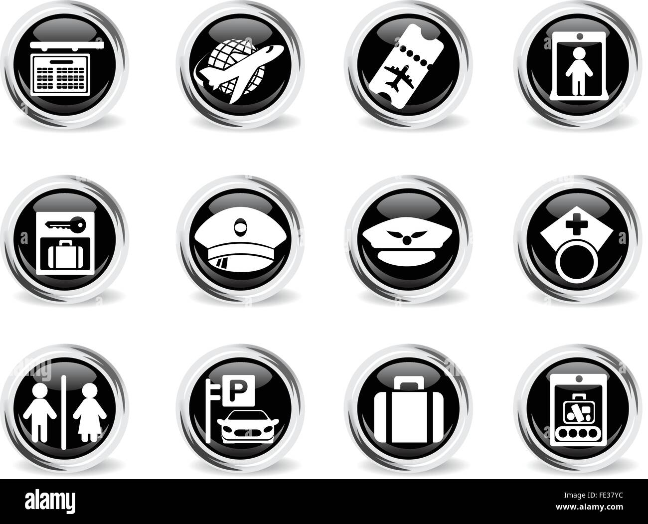 Airport icons set Stock Vector Image & Art - Alamy