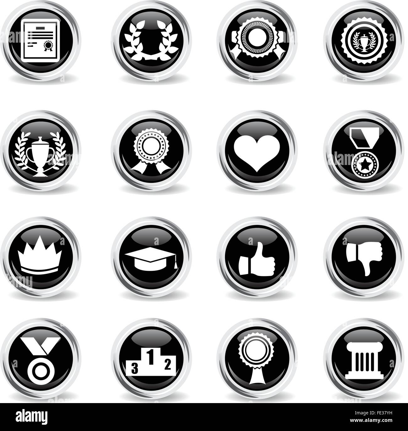 Trophy and prize icon set Stock Vector Image & Art - Alamy