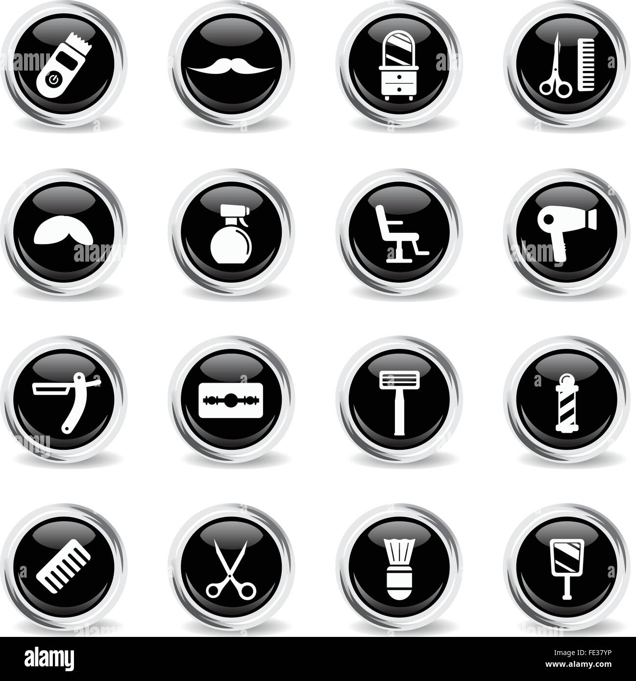 Barbershop icons set Stock Vector Image & Art - Alamy