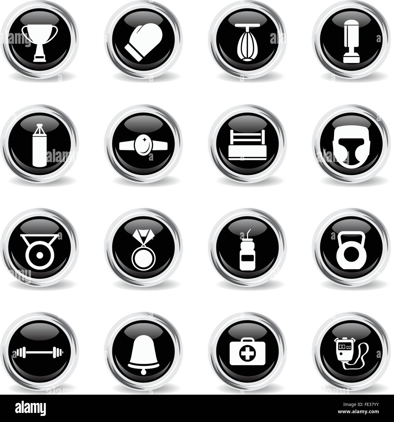 Boxing championship belt icon Black and White Stock Photos & Images - Alamy