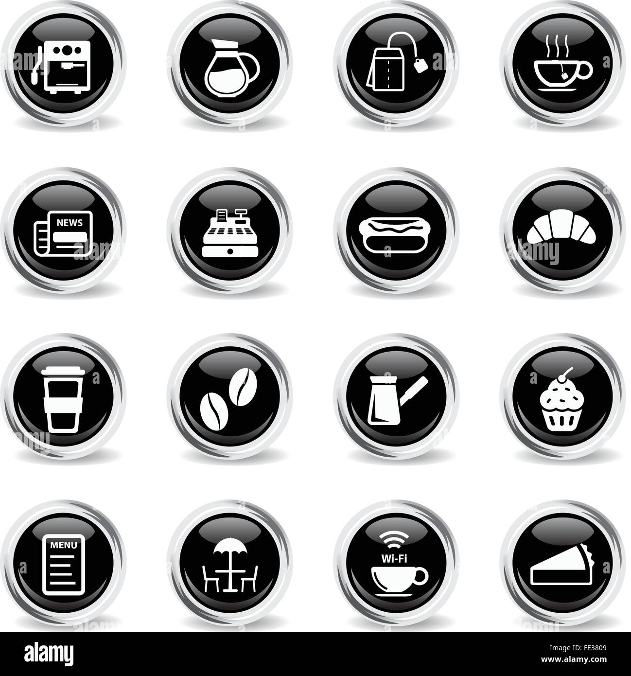 Cafe simply icons Stock Vector Image & Art - Alamy