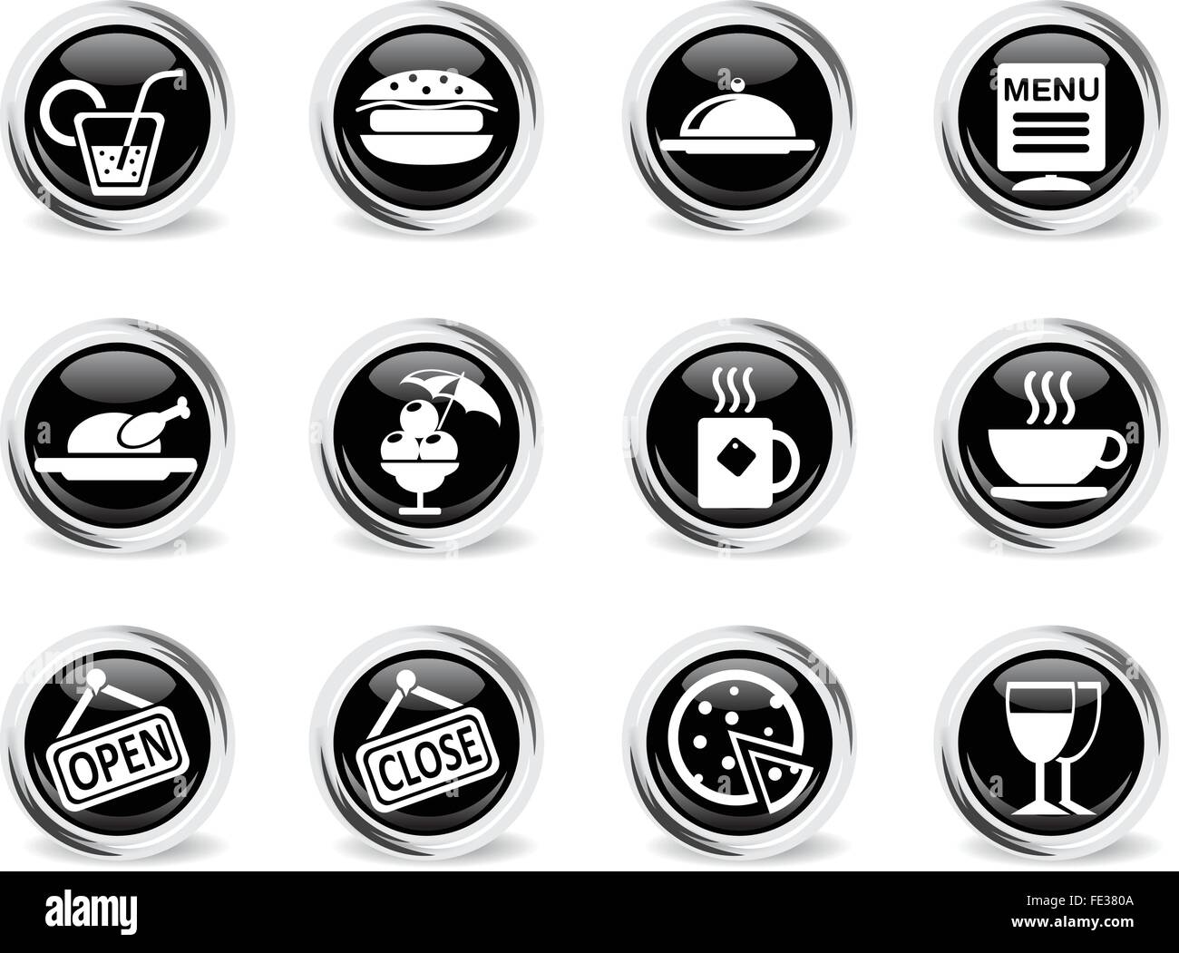 Cafe Icons set Stock Vector Image & Art - Alamy