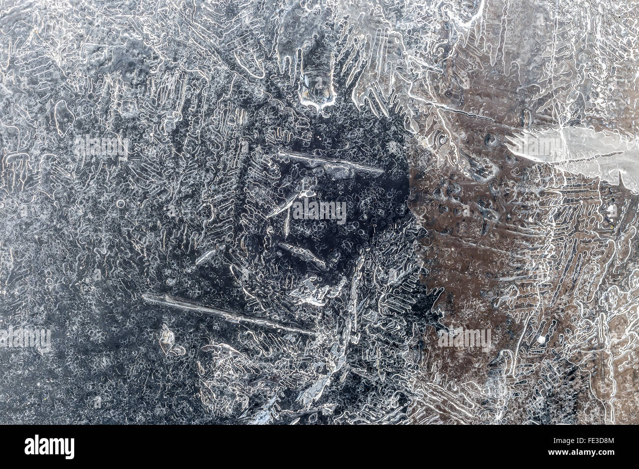 Through a transparent and melting layer of ice Stock Photo - Alamy