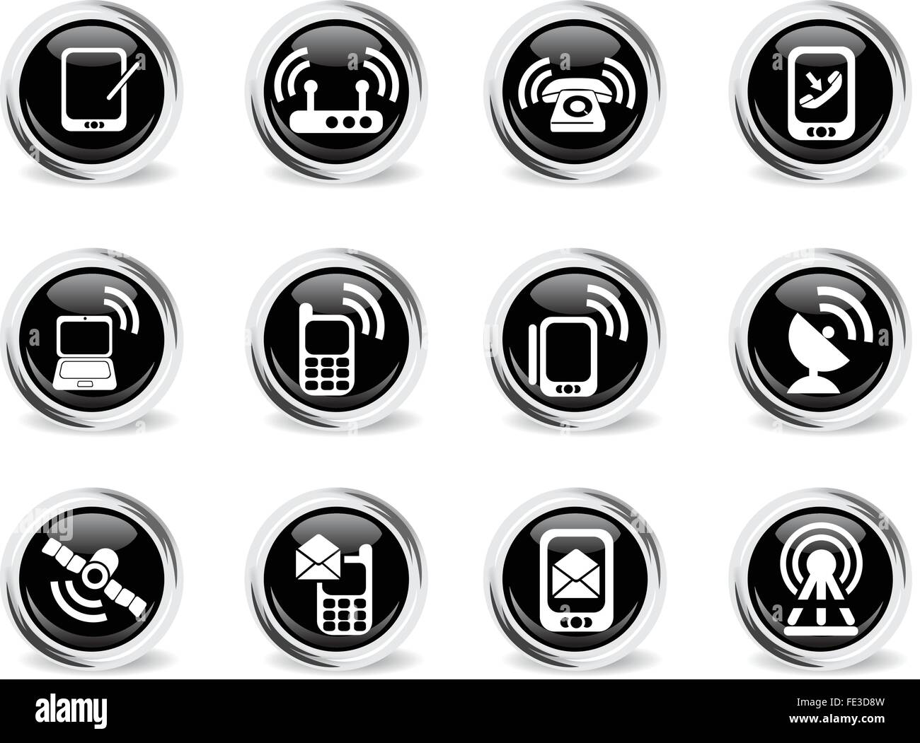 Mobile Icons set Stock Vector Image & Art - Alamy