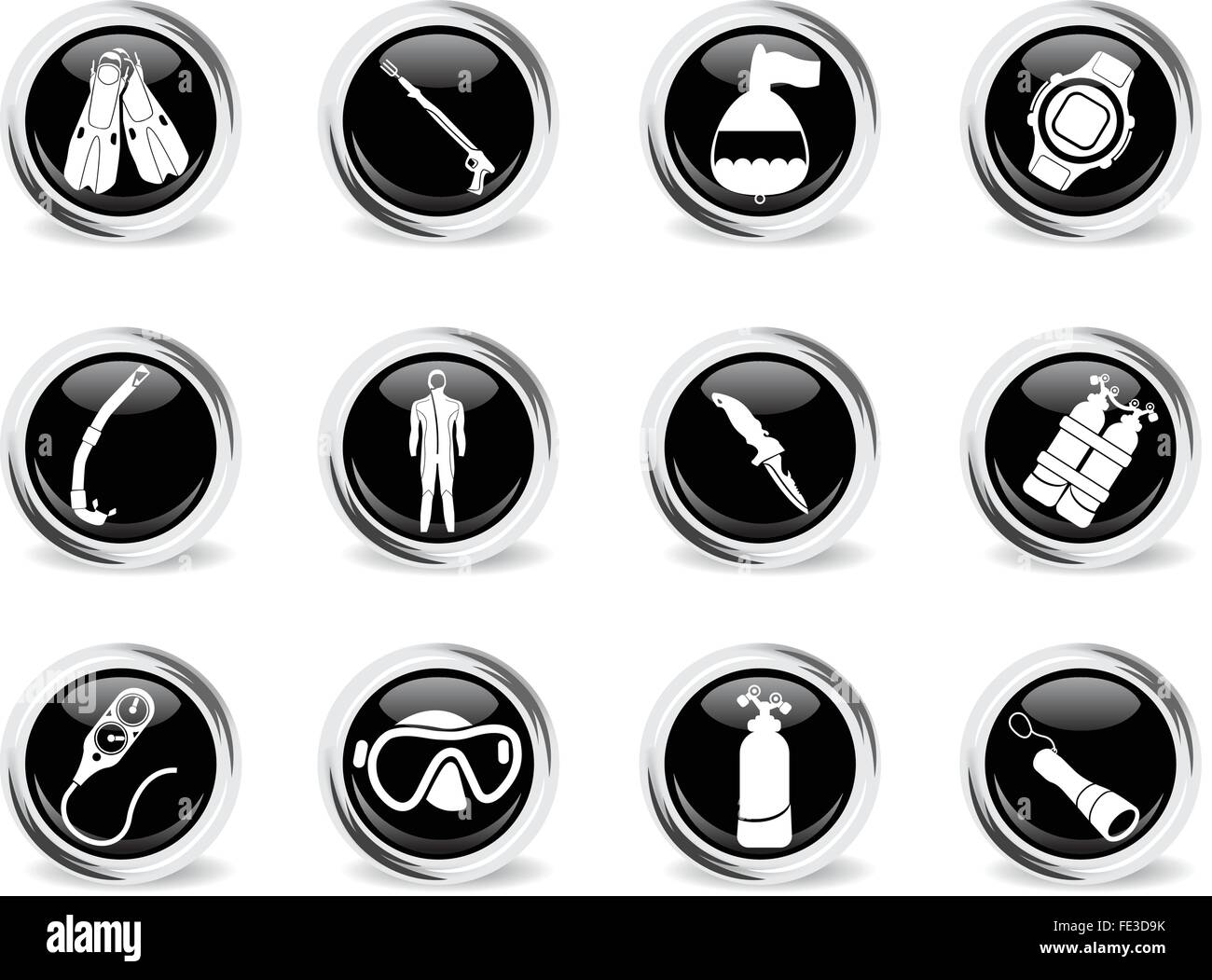 Diving icon set Stock Vector Image & Art - Alamy