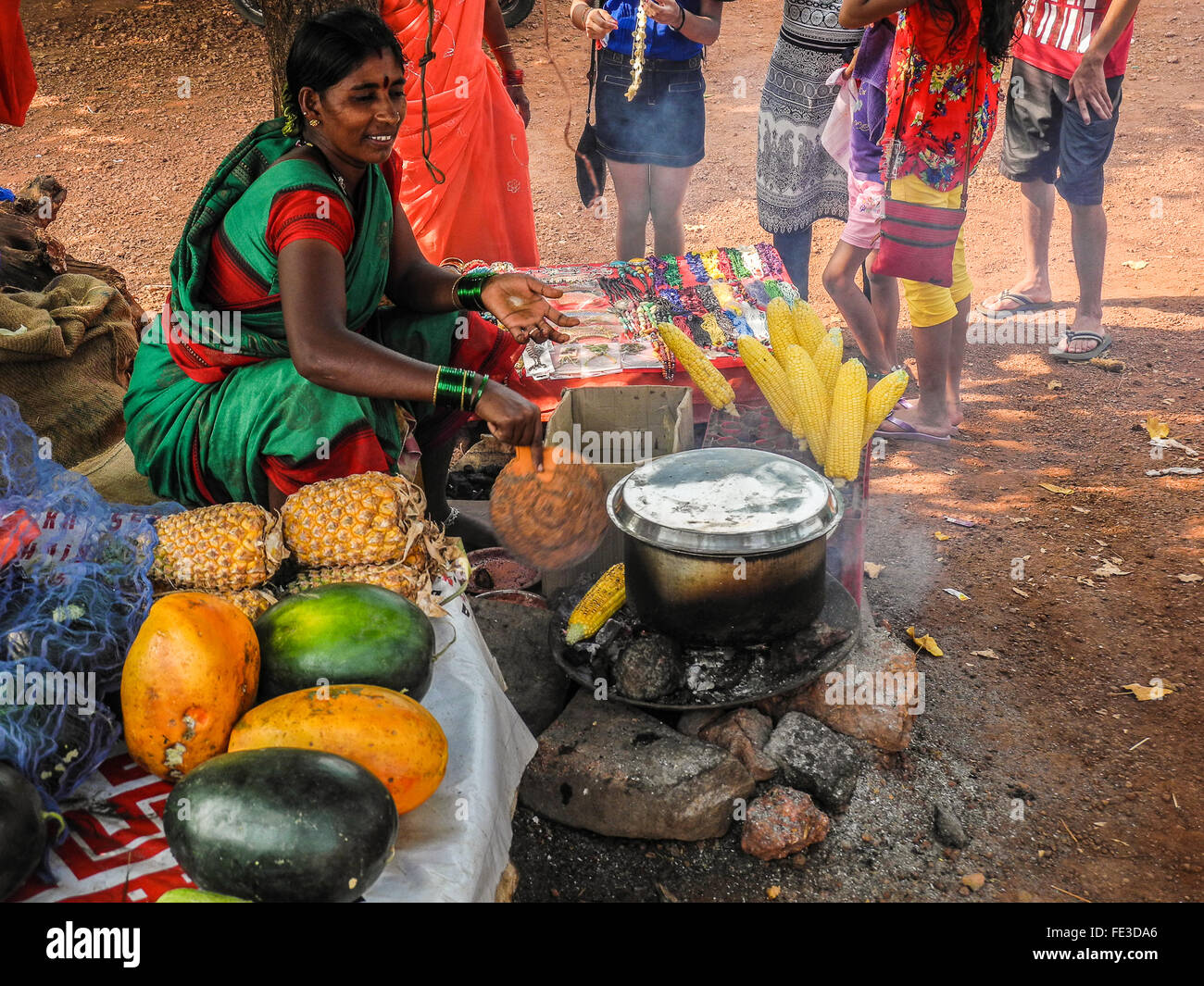 India Goa Anjuna beach Market Stock Photo - Alamy