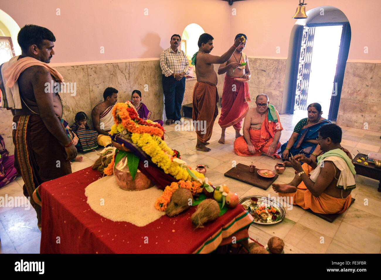 India Goa Shanta Durga Temple A ritual prayer Stock Photo - Alamy